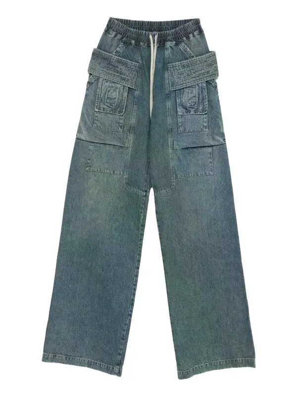Rick Owens Drawstring Cargo Pants - Blue