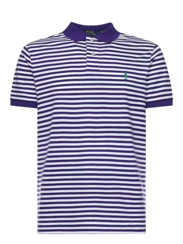 Polo Ralph Lauren Striped Logo Polo Shirt - Purple