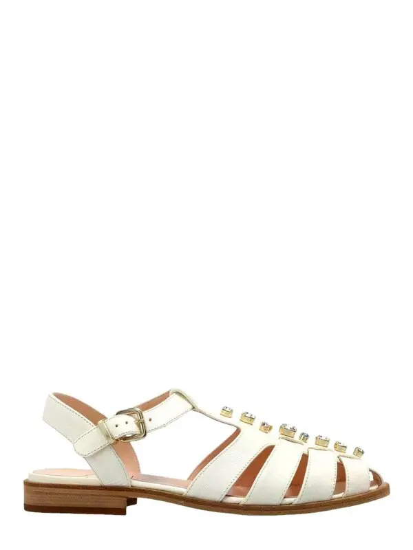 Agl Jewel-embellished Flat Sandals - Neutrals