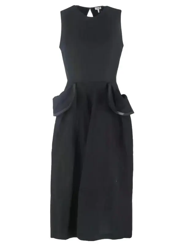 Loewe Pleated Open-back Midi Dress - Black