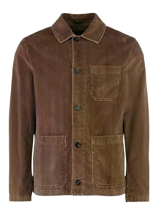 SLOWEAR Corduroy-effetc Pocket Shirt - Brown