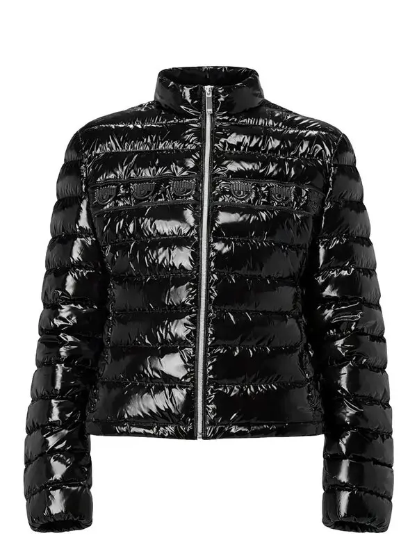 CHIARA FERRAGNI Quilted Zip-up Jacket - Black