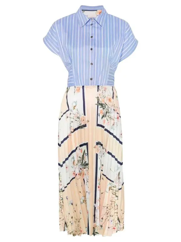 Liu Jo Striped Floral Dress - Blue