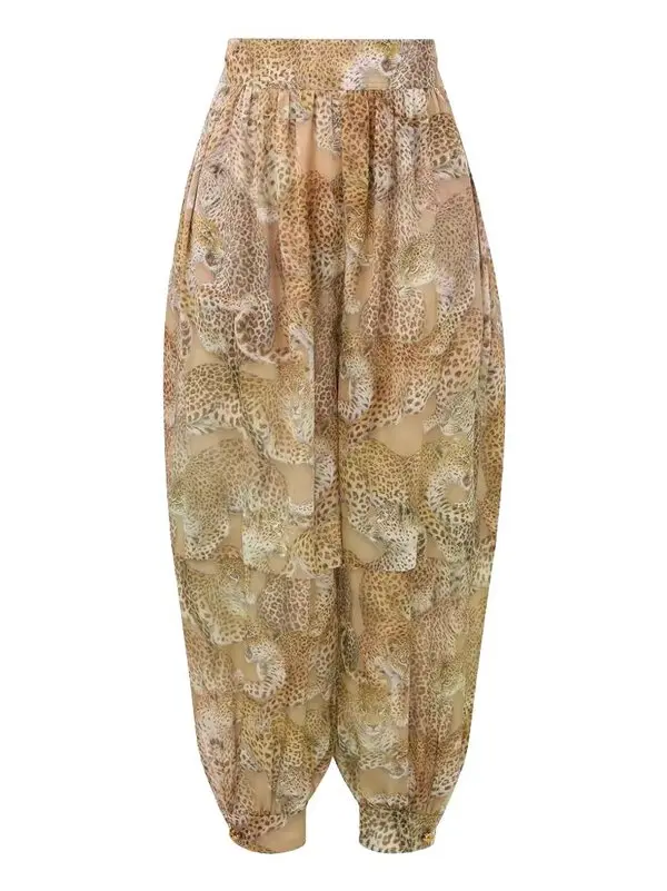Zimmermann Leopard Print Silk Trousers - Neutrals