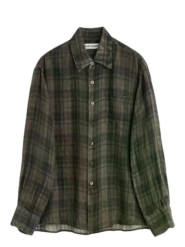 Our Legacy Checked Button-down Shirt - Grey