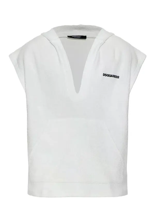 Dsquared2 Hooded V-neck Vest - White