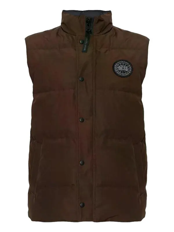 Canada Goose Padded Gilet With Logo Patch - Brown