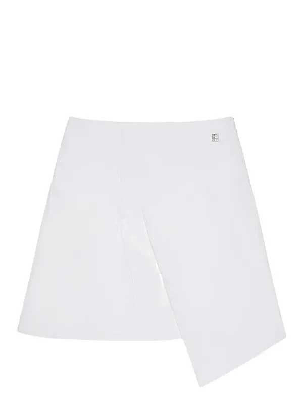 Givenchy Asymmetric-hem Mini Skirt With Logo Plaque - White