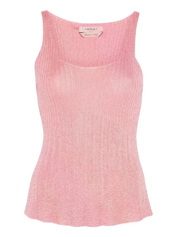 TWINSET Ribbed Knit Top - Pink