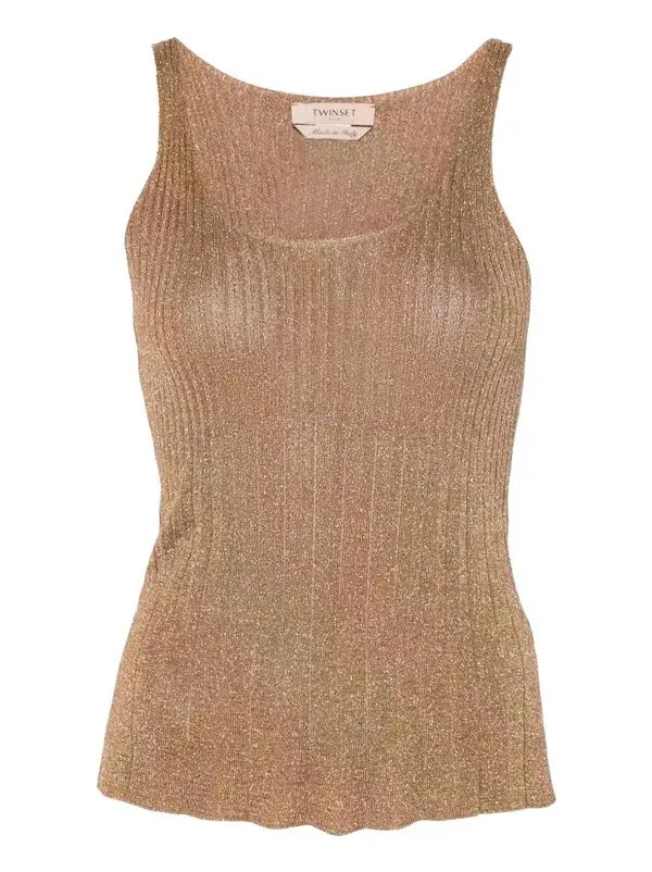 TWINSET Ribbed Vest Top - Gold