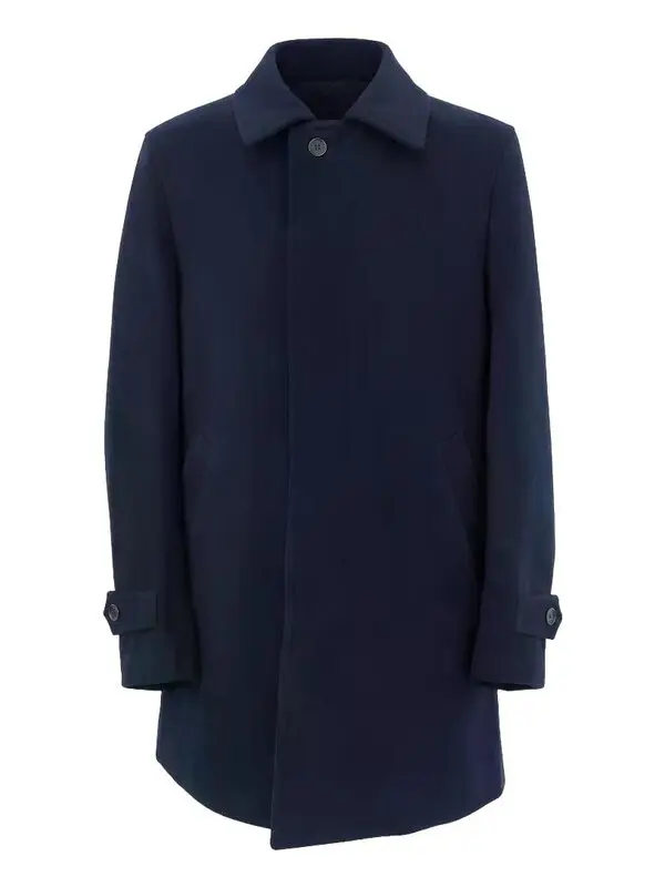 Comme Des Garçons Button-front Wool Coat - Blue