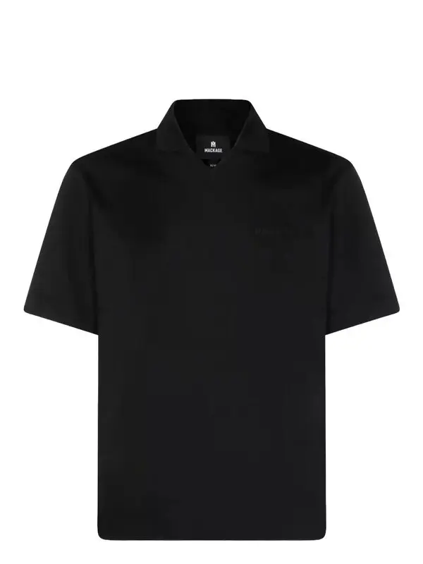 Mackage V-neck Polo Shirt - Black