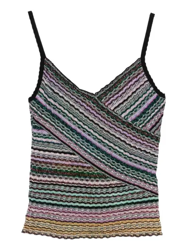 Missoni Striped Wrap Tank Top - Purple