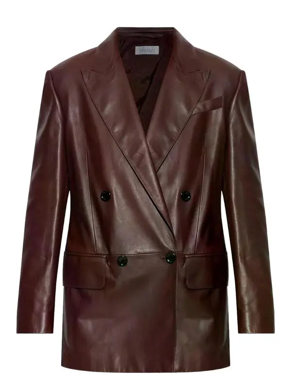 Max Mara Olimpia Leather Jacket - Brown