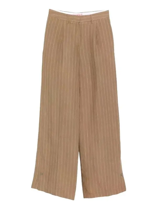 Iceberg Pinstripe Palazzo Pants - Neutrals