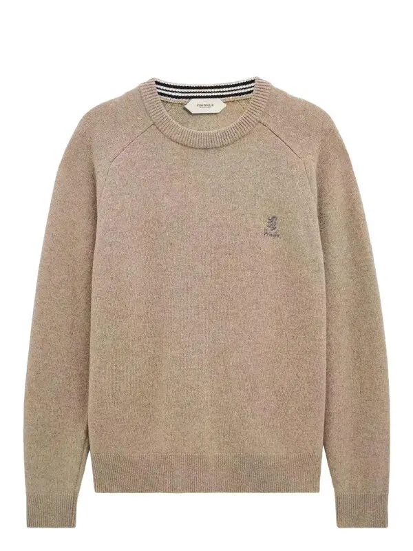 Pringle Of Scotland Crew-neck Logo Sweater - Neutrals