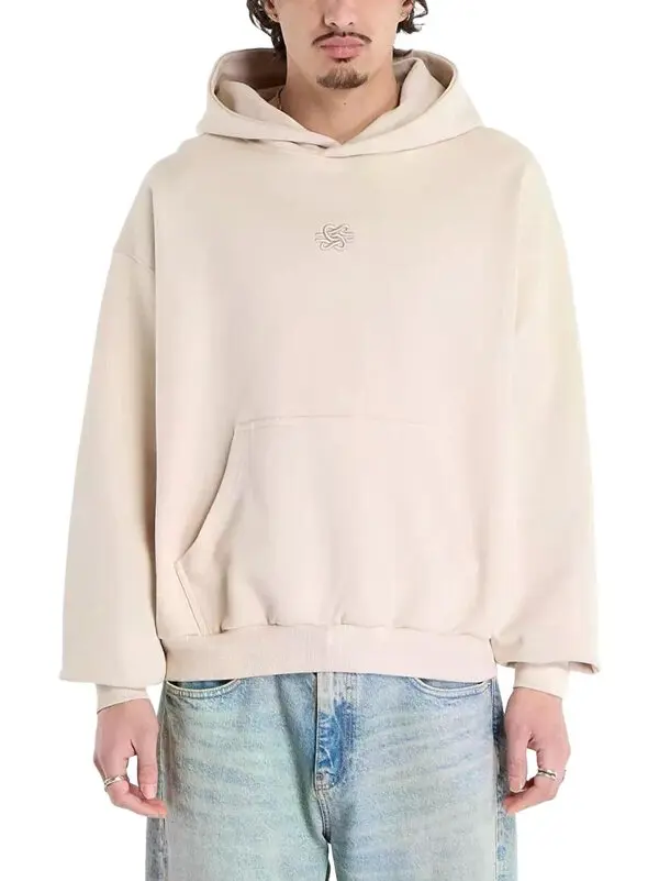 Filling Pieces Embroidered-logo Hoodie - Neutrals