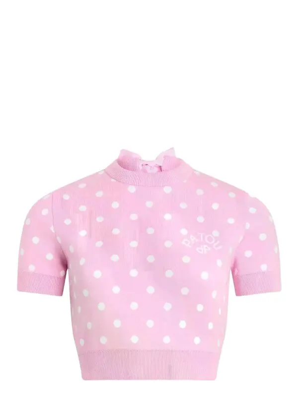 Patou Polka-dot Knitted T-shirt - Pink