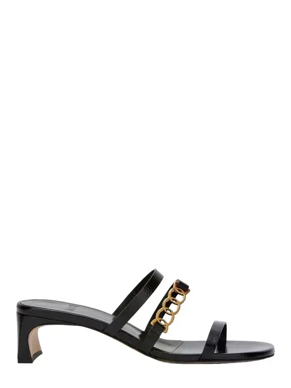 ODISSI Juliet Strap Leather Sandals - Black