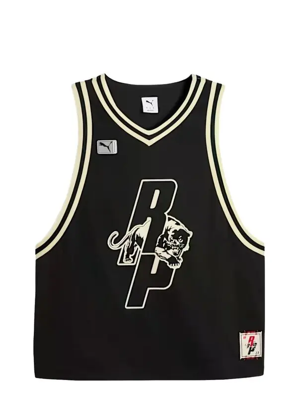 PUMA Graphic V-neck Jersey - Black