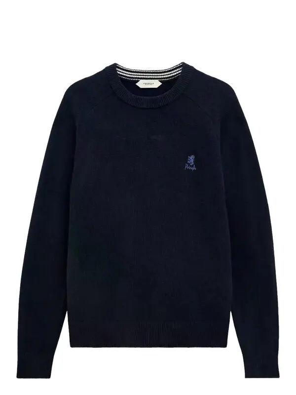 Pringle Of Scotland Crew-neck Logo Sweater - Blue