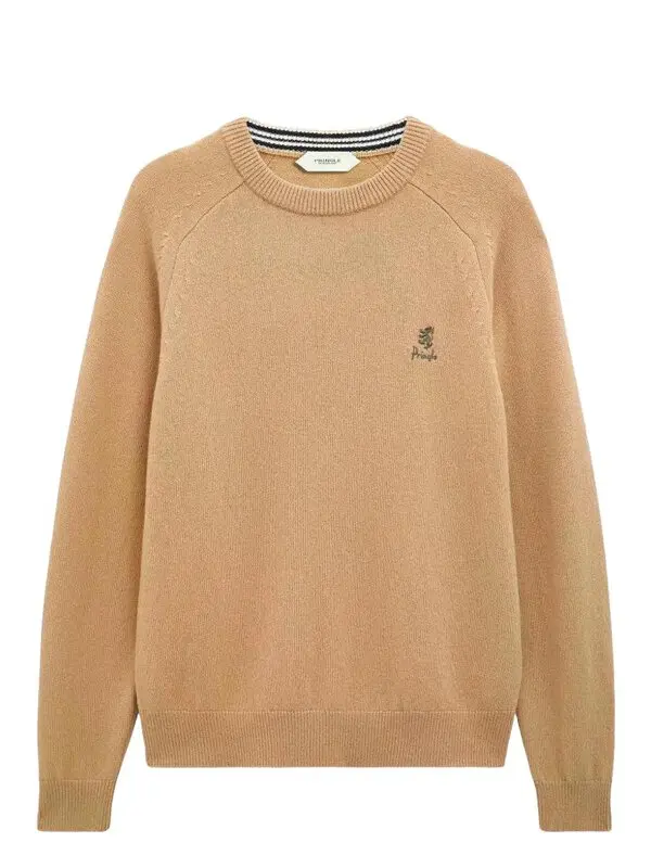 Pringle Of Scotland Crew-neck Logo Sweater - Neutrals