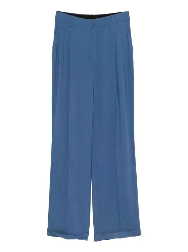 Missoni Pleated Turn-up Palazzo Pants - Blue