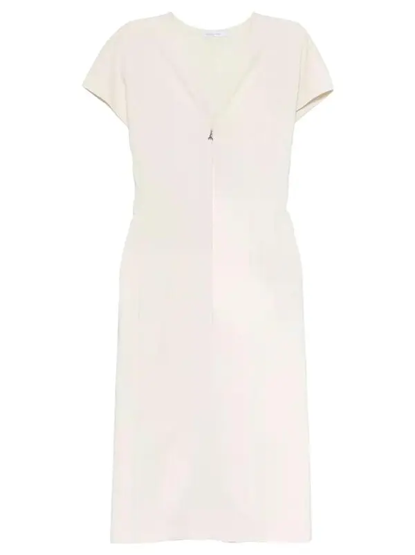 Patrizia Pepe V-neck Short-sleeve Dress - Neutrals