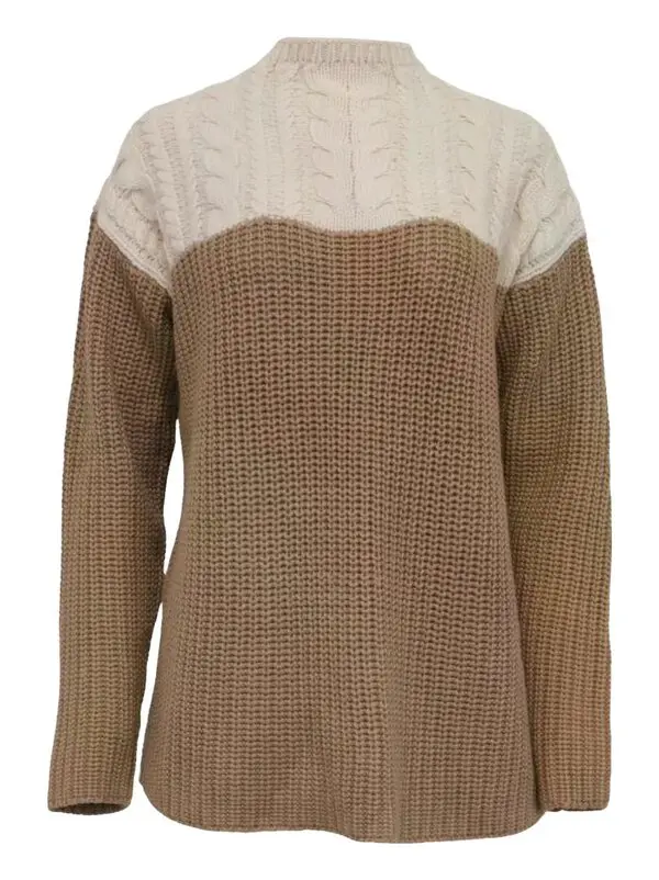 Sandro Cable Knit Jumper - Brown