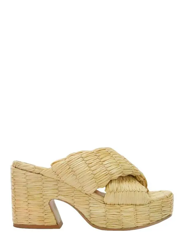 ODISSI Criss-cross Platform Sandals - Neutrals