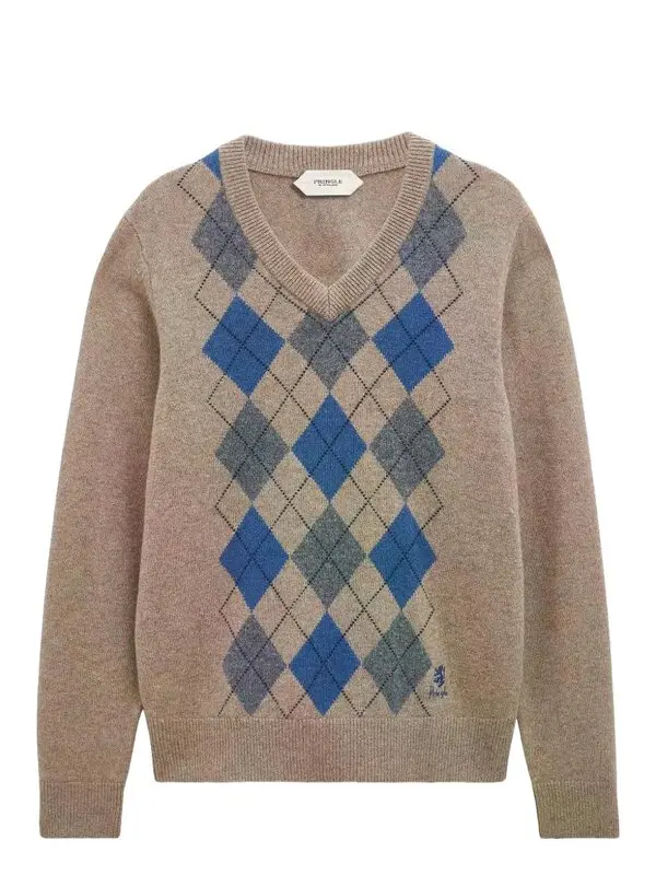 Pringle Of Scotland Argyle V-neck Sweater - Neutrals