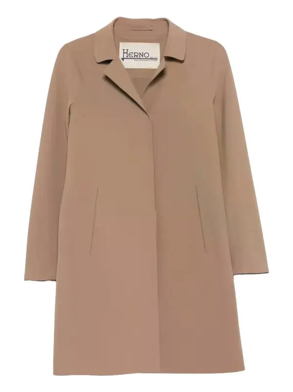 Herno Notched Coat - Brown