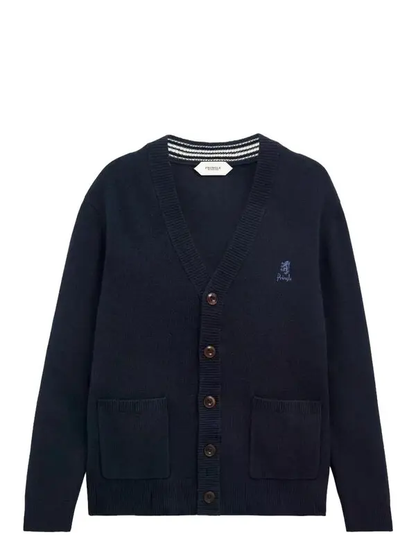 Pringle Of Scotland Logo Cardigan - Blue