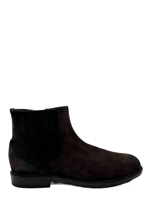 ALEXANDER HOTTO Zip Suede Chelsea Boots - Brown