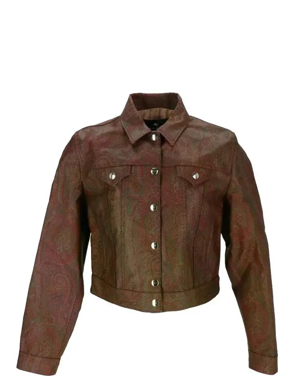 Etro Paisley-print Cropped Jacket - Brown