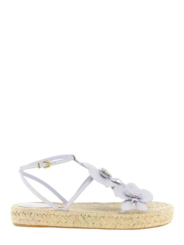 Zimmermann Orchid Flower-embellished Espadrille Sandals - Purple
