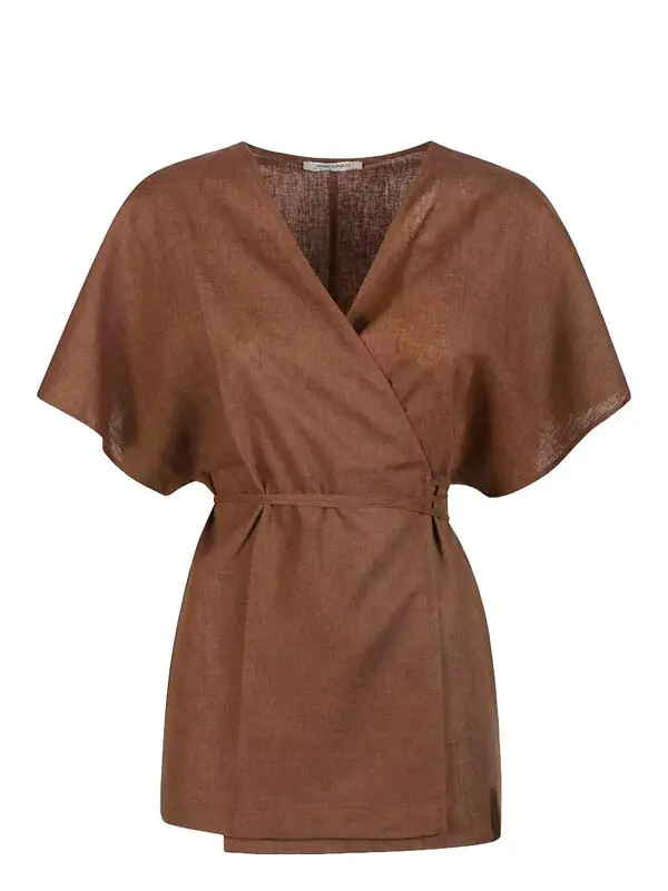 HINNOMINATE Tie-waist Top - Brown