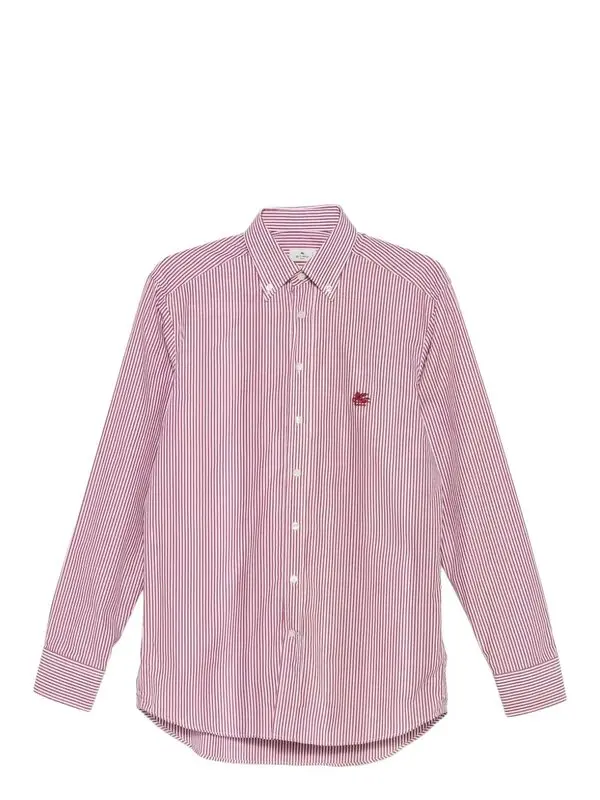 Etro Striped Logo-detail Shirt - Red