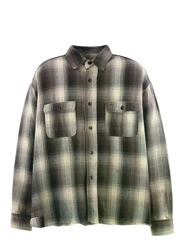 SAINT MXXXXXX Check-print Flannel Shirt - Black