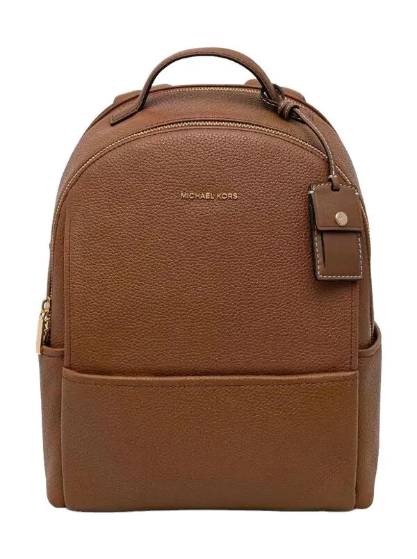 Michael Kors Zip-around Backpack With Tag Detail - Brown