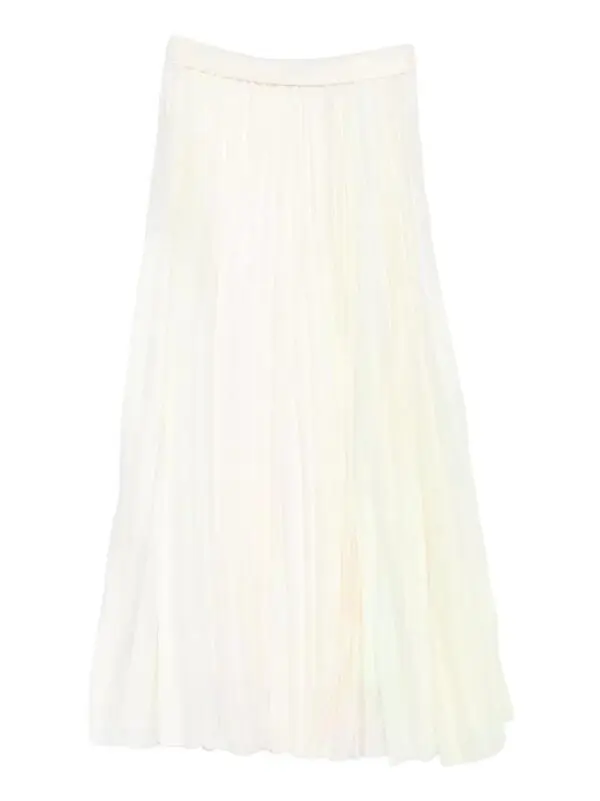 R2W Pleated Skirt With Elasticated Waistband - Neutrals
