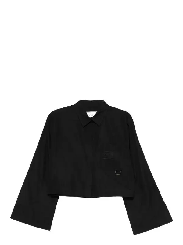 N°21 Wide-sleeve Cropped Shirt - Black
