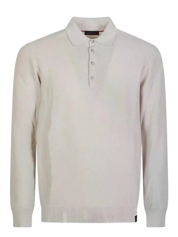 FAY Long-sleeves Polo Shirt - Neutrals