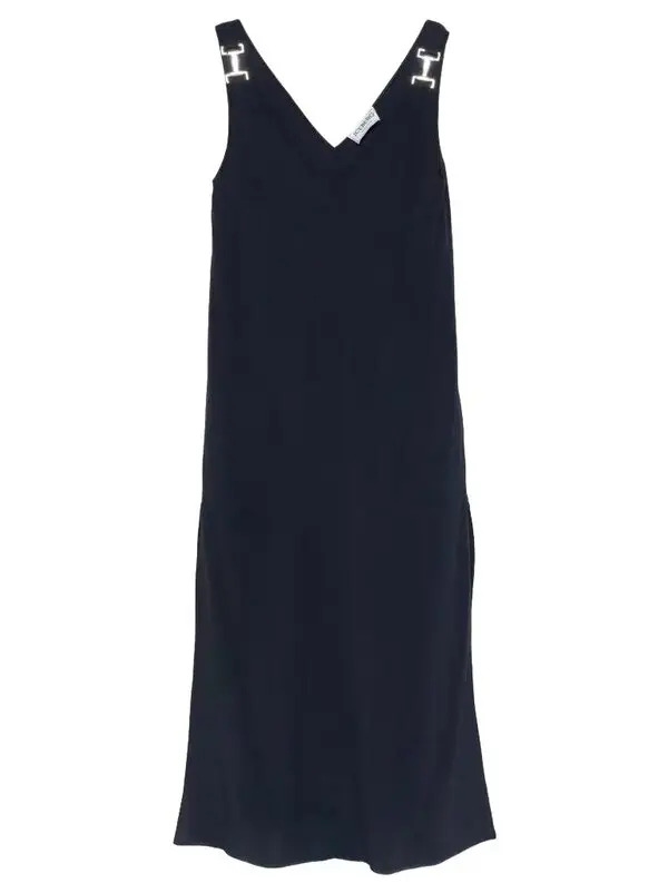 Iceberg Woven V-neck Dress - Blue