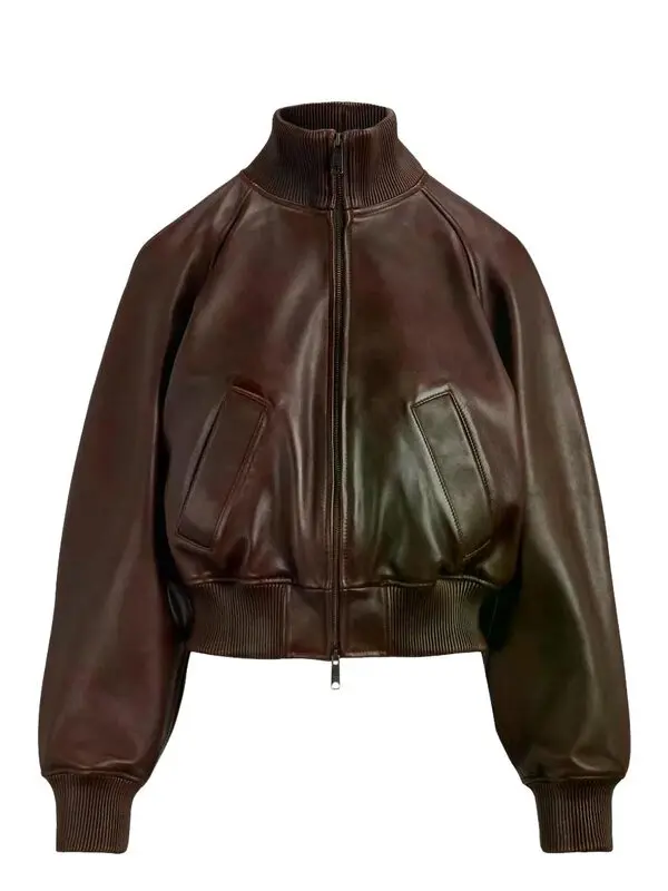 Polo Ralph Lauren Zip-up Leather Bomber Jacket - Brown