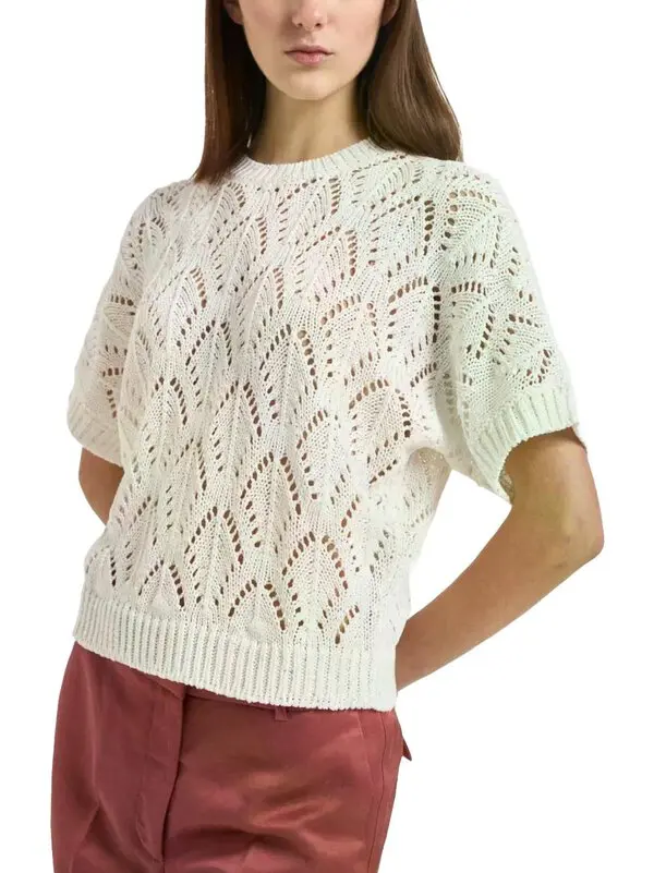 Peserico Pointelle-knit T-shirt - White