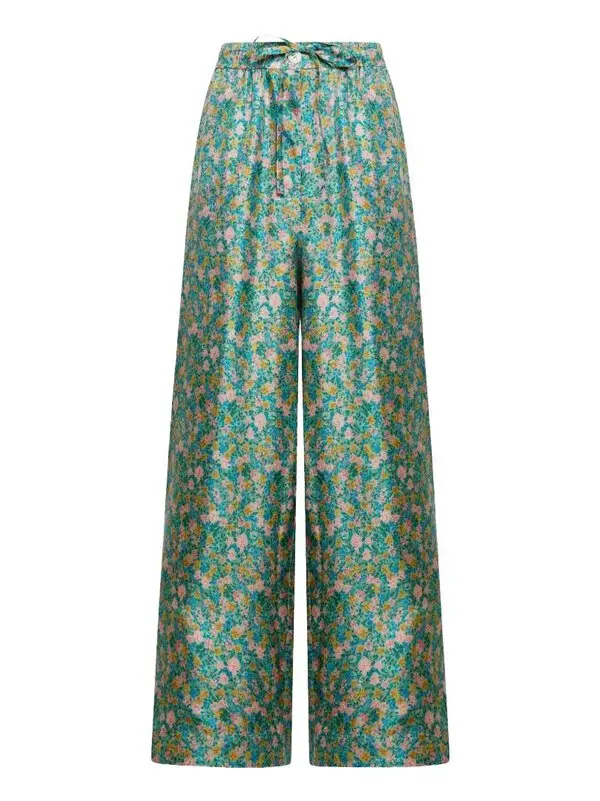 PIERRE-LOUIS MASCIA Floral Print Palazzo Pants - Green