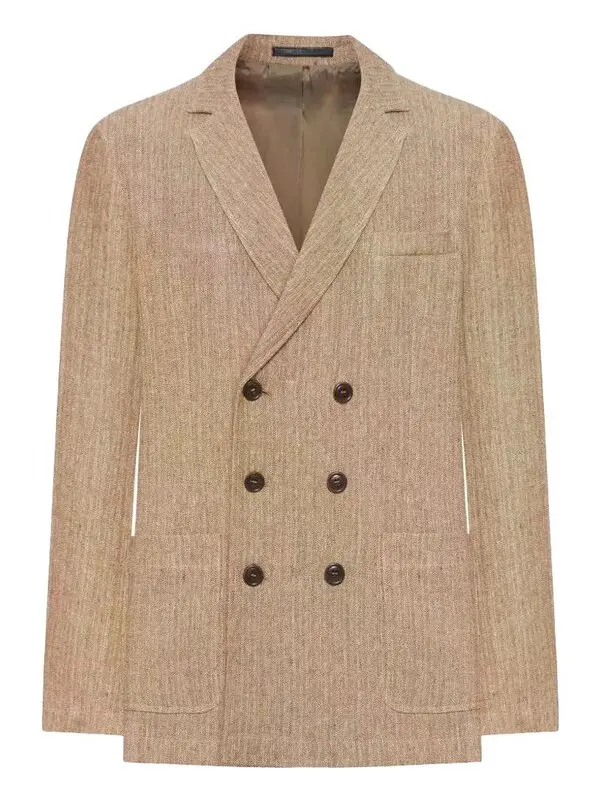 Giorgio Armani Double-breasted Linen Jacket - Neutrals