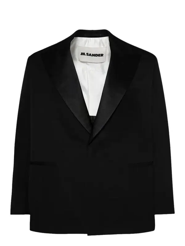 JIL SANDER Satin-trim Blazer - Black