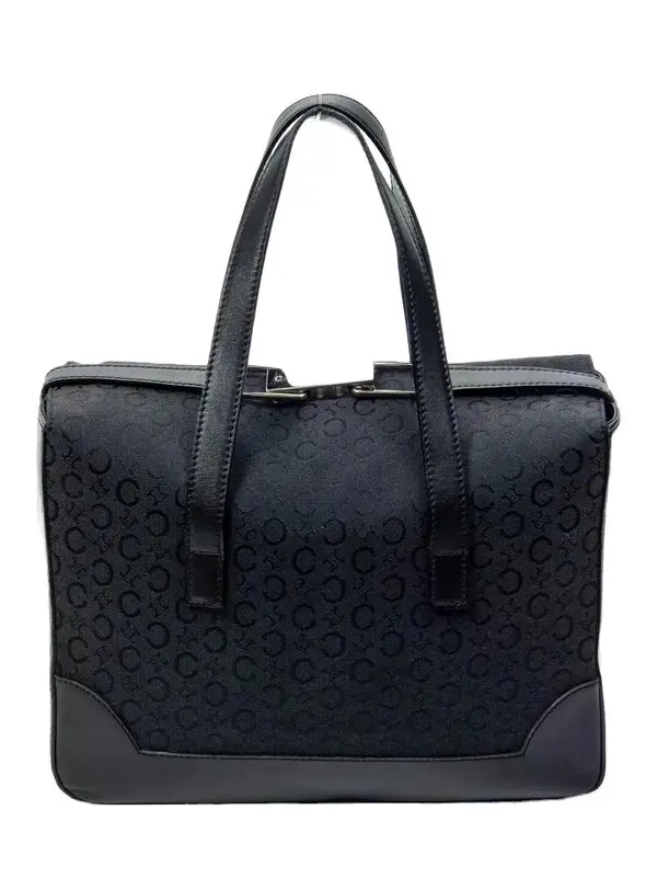 Celine Fold-top Printed Tote Bag - Black